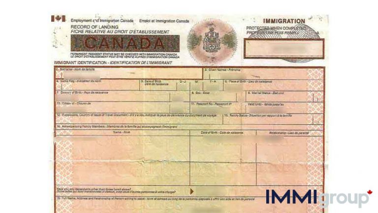 What is a IMM 1000? - Record of Landing Canada